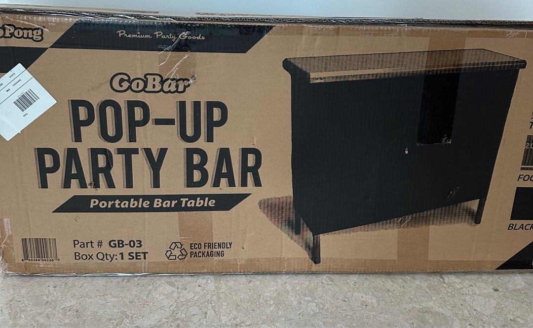 GoBar Pop-Up Party Bar Table, Furniture & Home Living, Outdoor ...