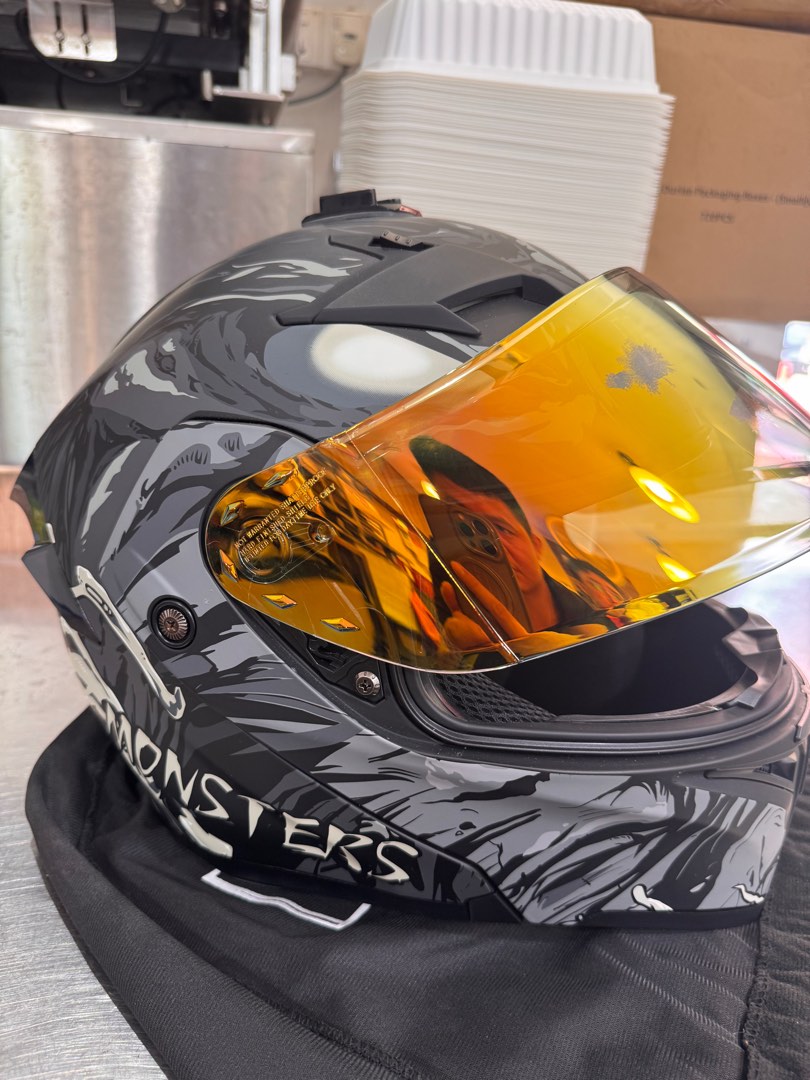 Helmet The helmet is printed with the "VGV" logo and equipped with a ...