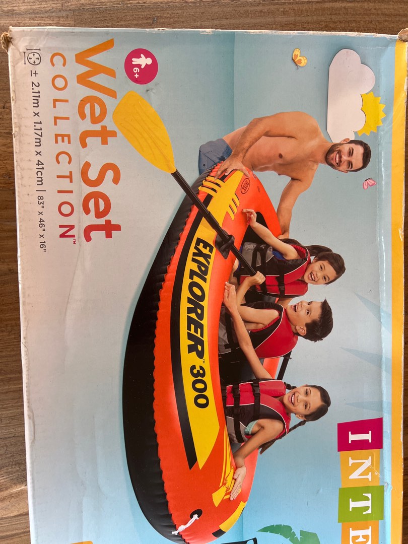Intex Explorer 300 inflatable boat set, Sports Equipment, Sports ...