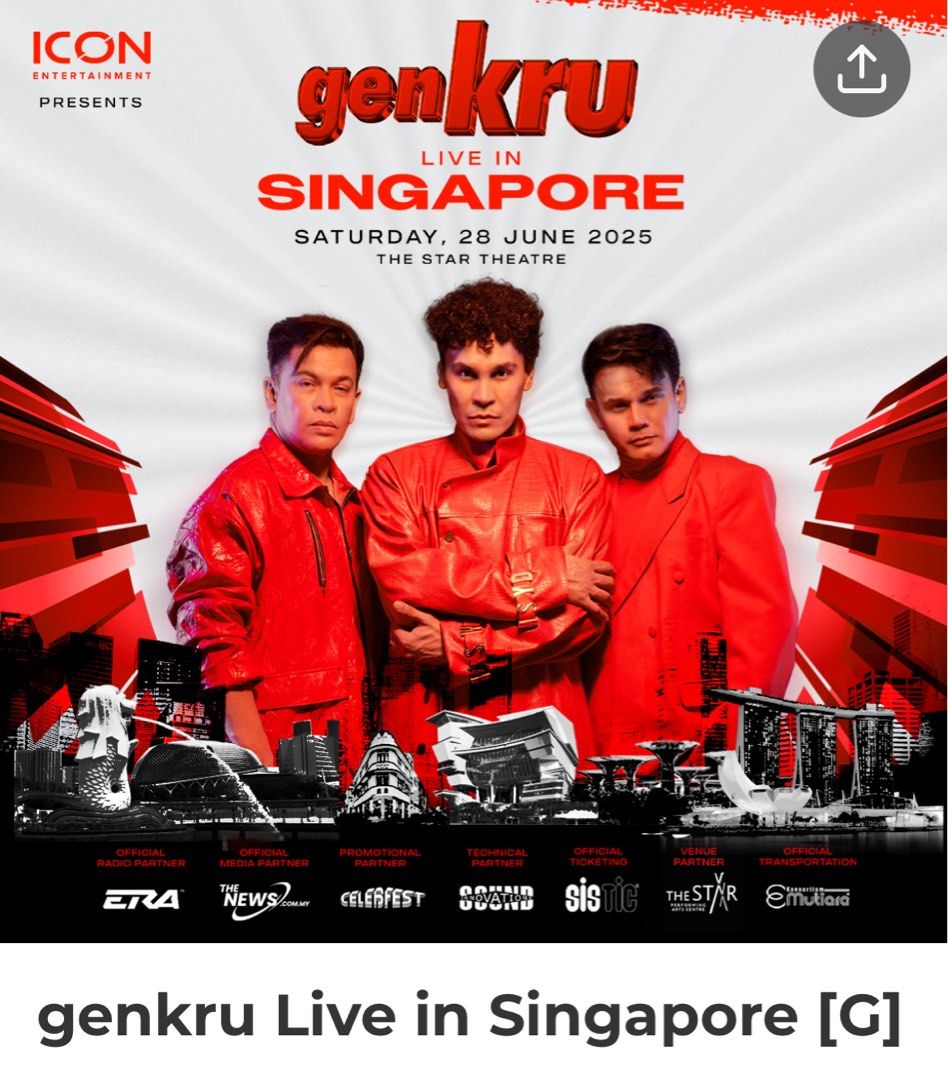 KRU Live in Singapore Concert genKRU, Tickets & Vouchers, Event Tickets ...
