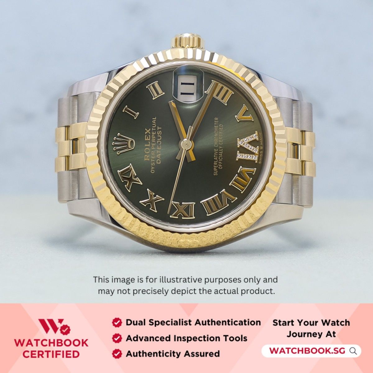 New Mar 2025 Rolex Datejust Jubilee 278273 Olive Green w VI Diamond ...