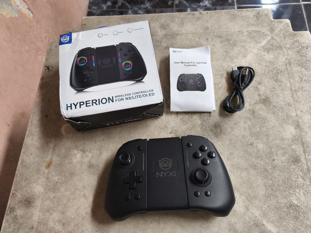 NYXI Hyperion Nintendo Switch Joycon Controller Black V1 V2 OLED Lite, Video Game, Aksesori di ...