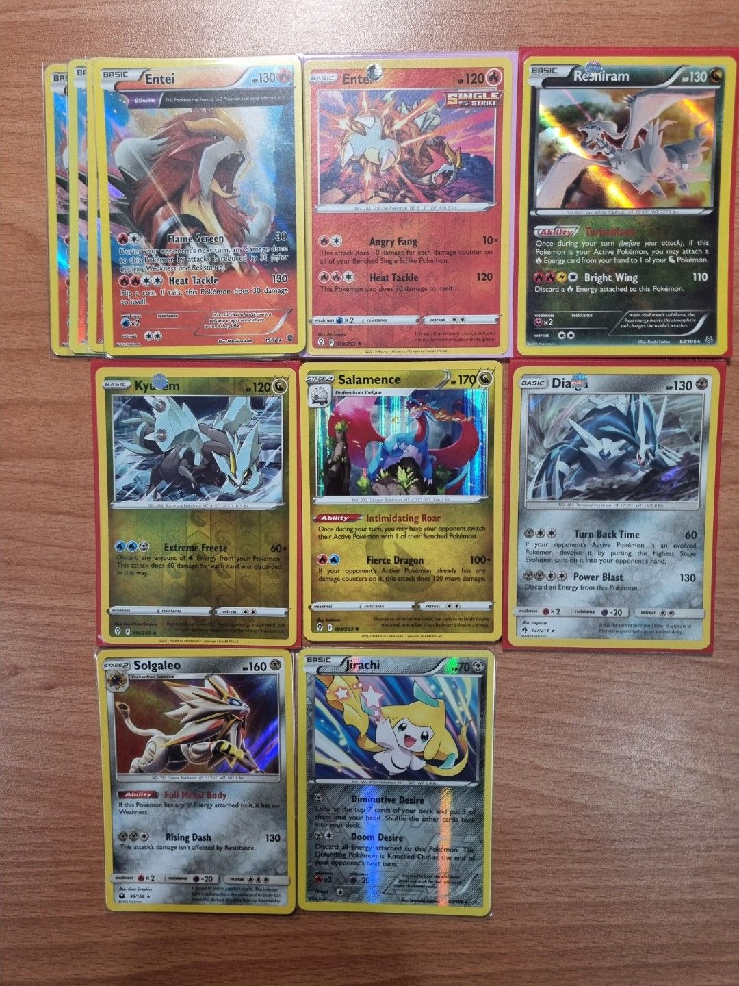 Pokemon Dragon Fire Type Entei Reshiram Kyurem Salamence Dialga ...