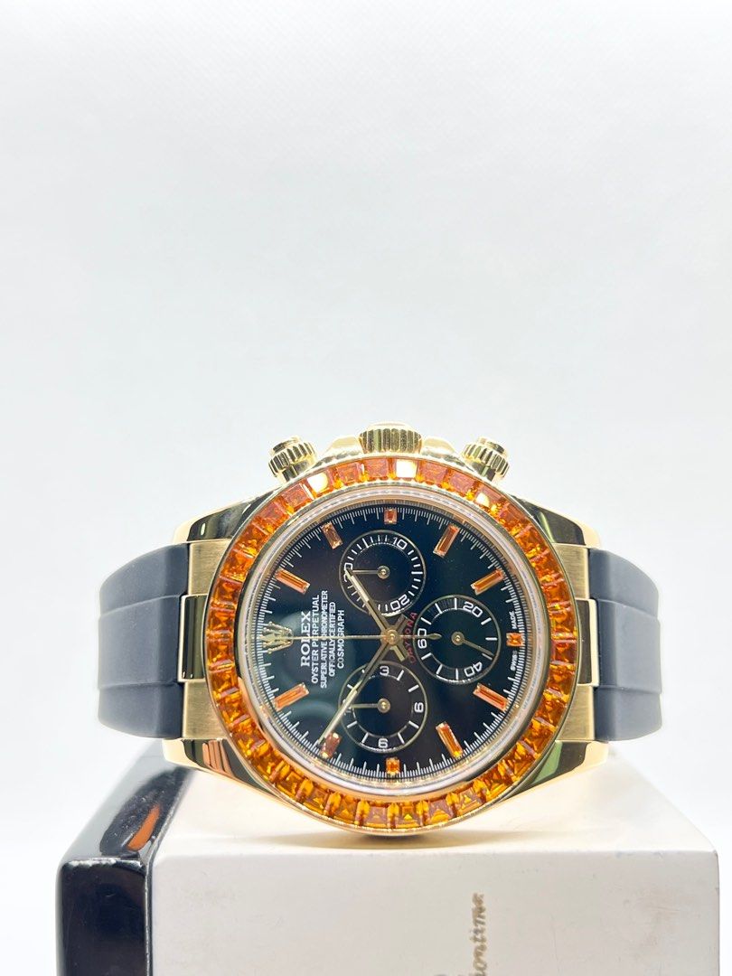 Pre Owned Rolex Oyster Daytona 116518 "SACO" Black Dial Automatic ...