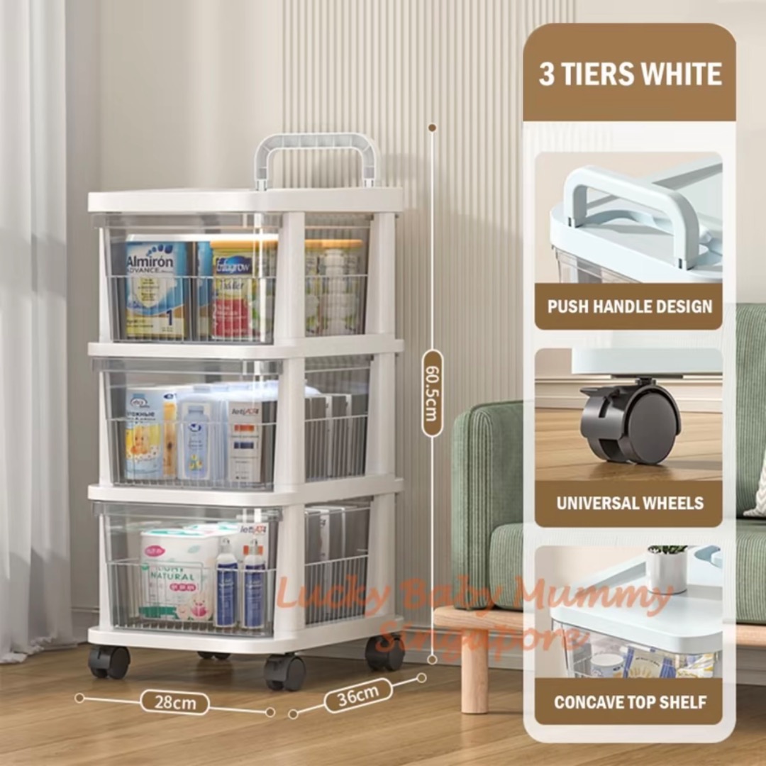 Rolling Storage Organizer | Kitchen Trolley With Wheels | Multi Tier ...