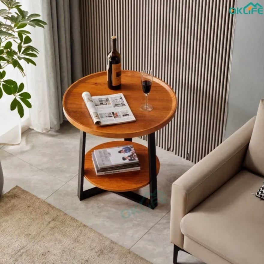 Sofa Side End Table | Living Room Tea Table | Two Tier Round Table ...