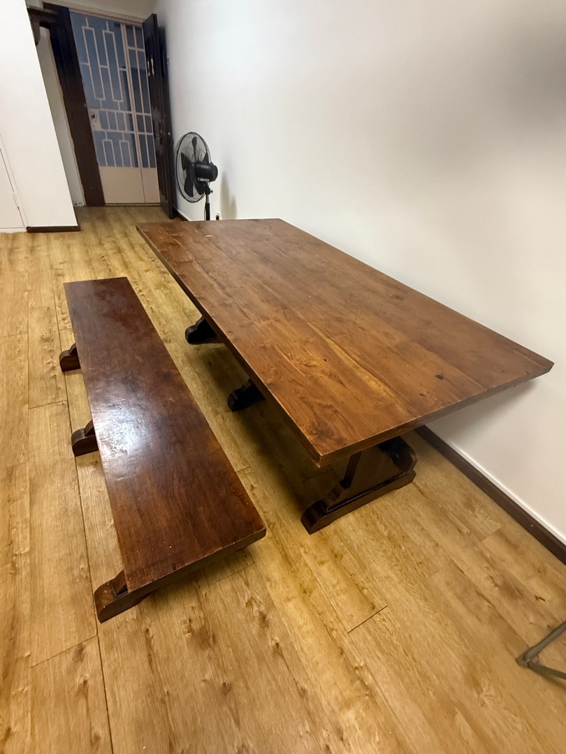 Solid OAK table & bench for sales, Furniture & Home Living, Furniture ...