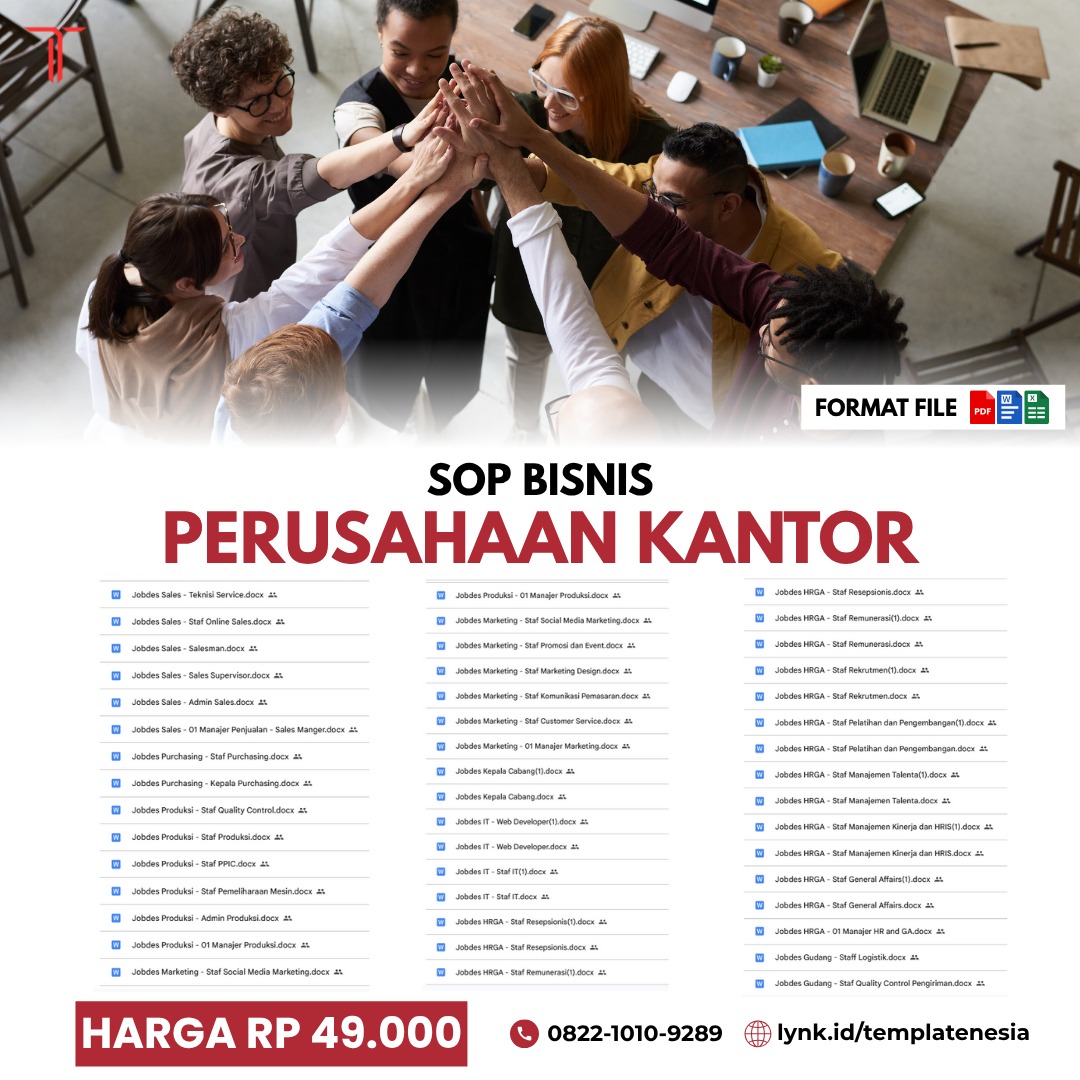 SOP Perusahaan Kantor Job Desk Super Lengkap HR GA Flow Chart ...
