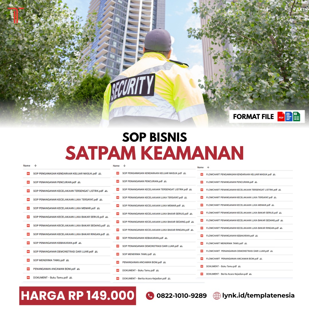 SOP Satpam Keamanan Security S.O.P Hansip + Flow Chart + Pengawasan ...