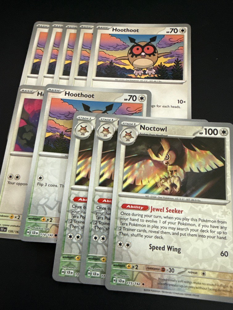 Stellar Crown / Temporal Forces - Hoothoot / Noctowl (Pokemon), Hobbies & Toys, Toys & Games on ...