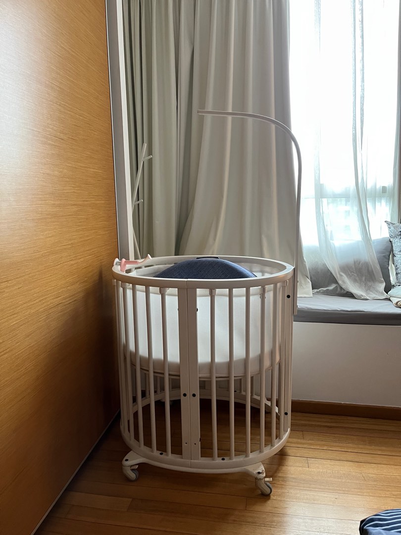 Stokke mini cot with Sleepi cot conversion, Babies & Kids, Baby Nursery ...
