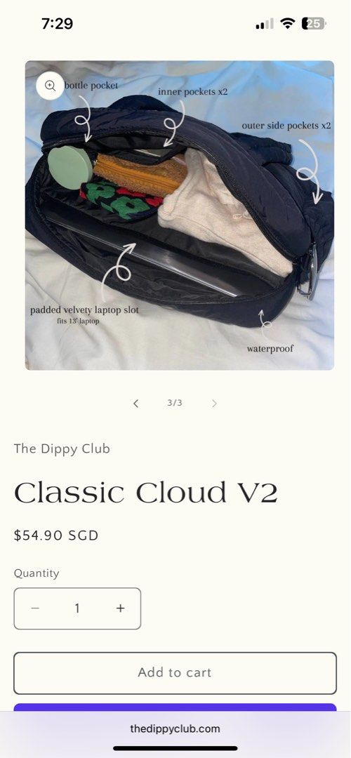 The Dippy Club Classic Cloud V2, Women's Fashion, Bags & Wallets ...