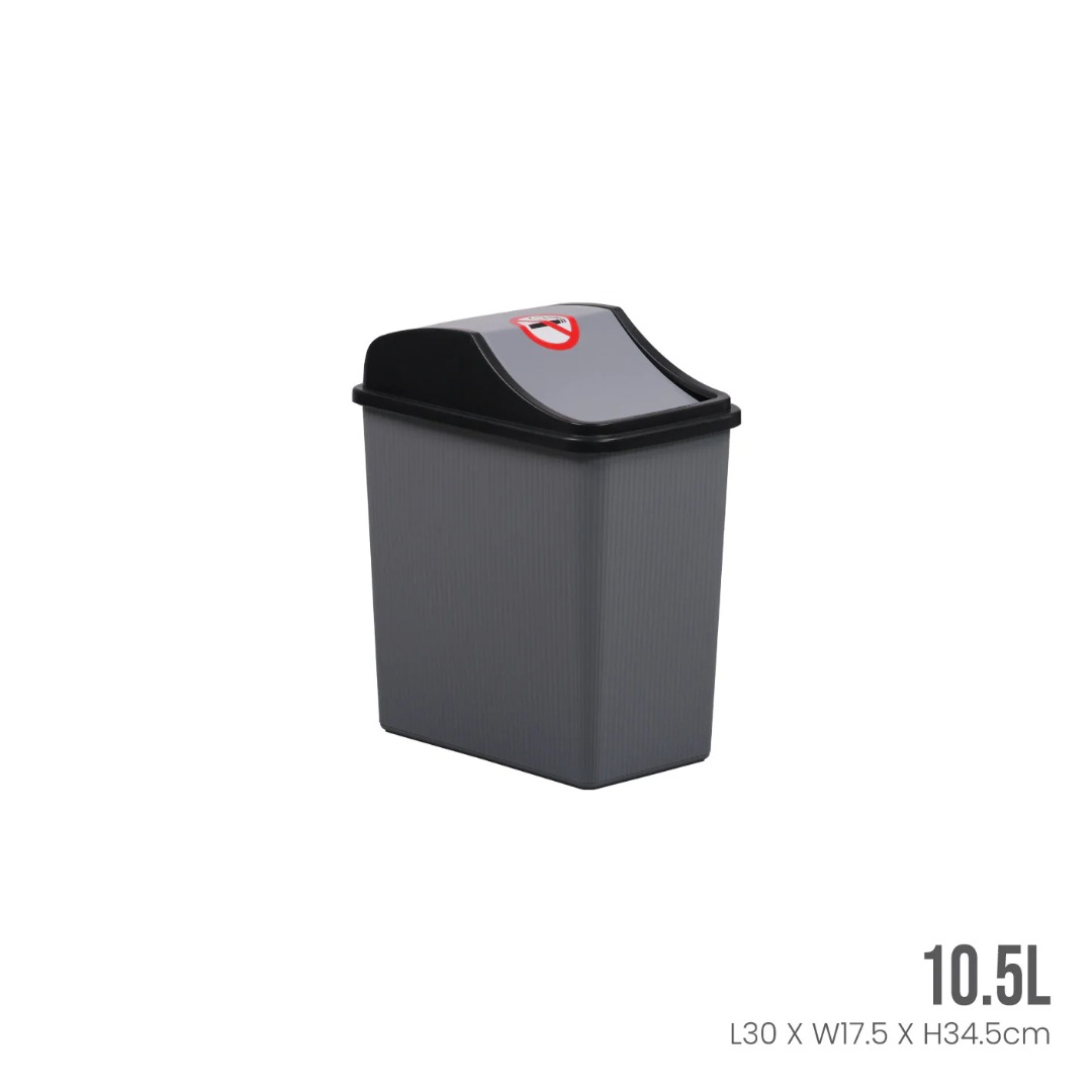 TOYOGO - 10.5L Grey Trash Bin with Flip Lid - 1003, Furniture & Home ...