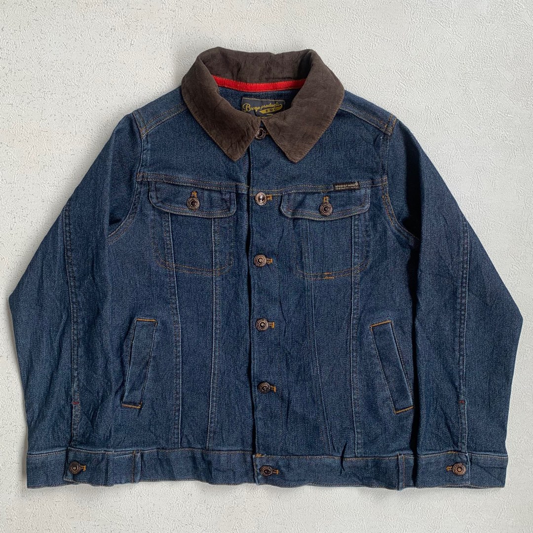 Type III / 3 Denim Trucker Jacket with corduroy collar/ Jaket Blue ...