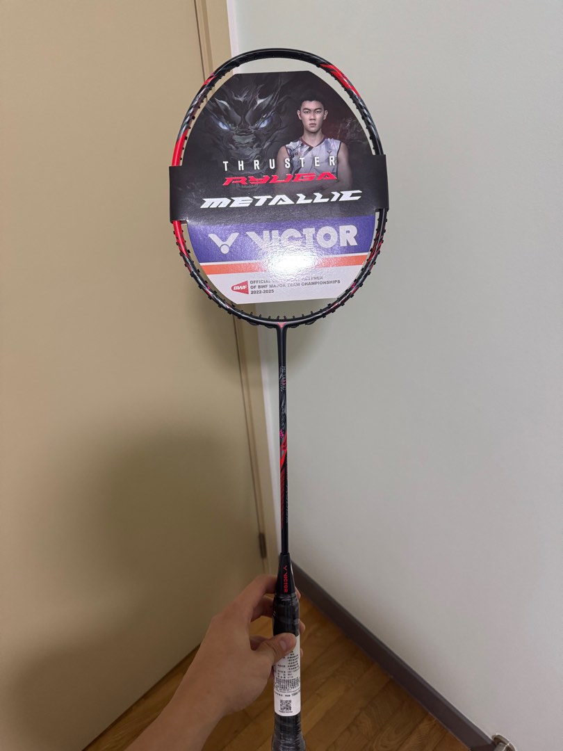 Victor Thruster Ryuga Metallic Badminton Racket 4UG5, Sports Equipment ...