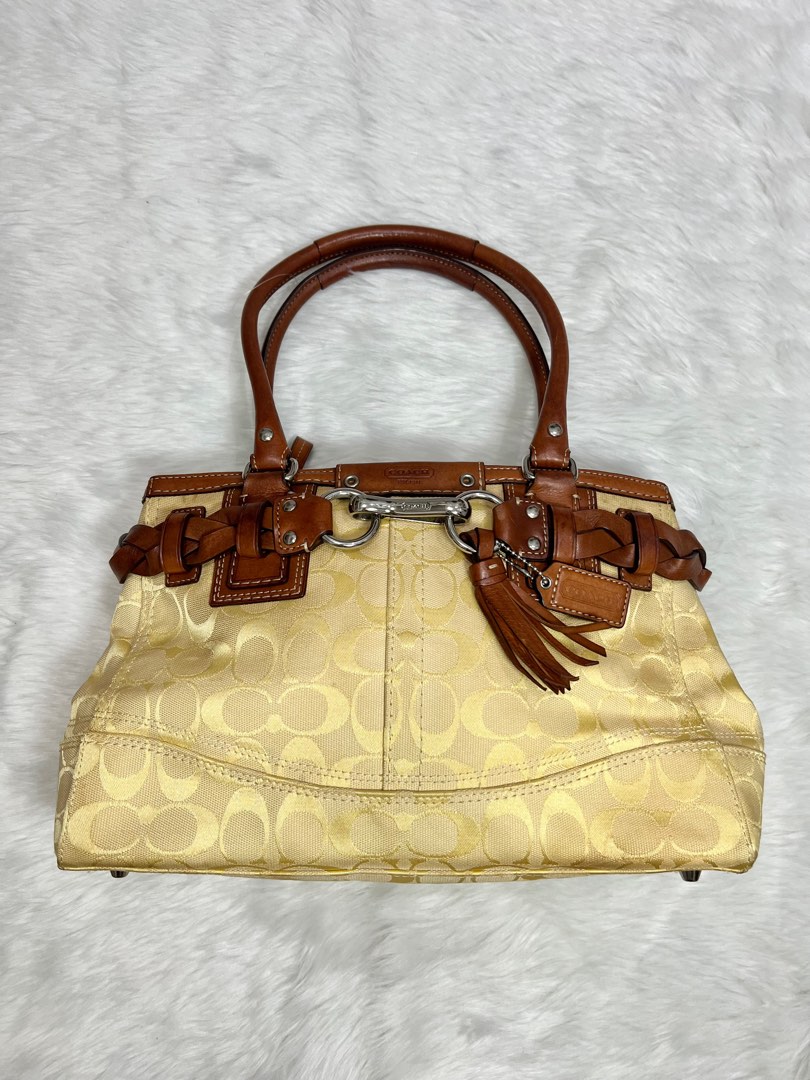 Vintage Coach Medium Braided Hampton in Yellow, Luxury, Bags & Wallets ...