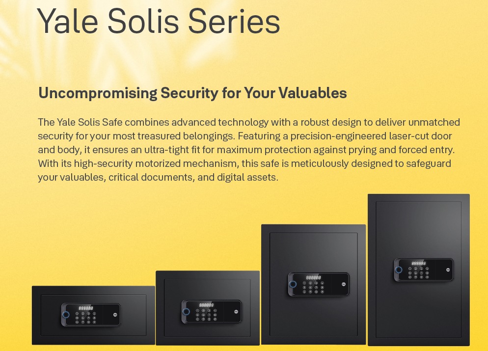 "Yale Solis Premium Safe Series - New Models - Laser Cut Door ...