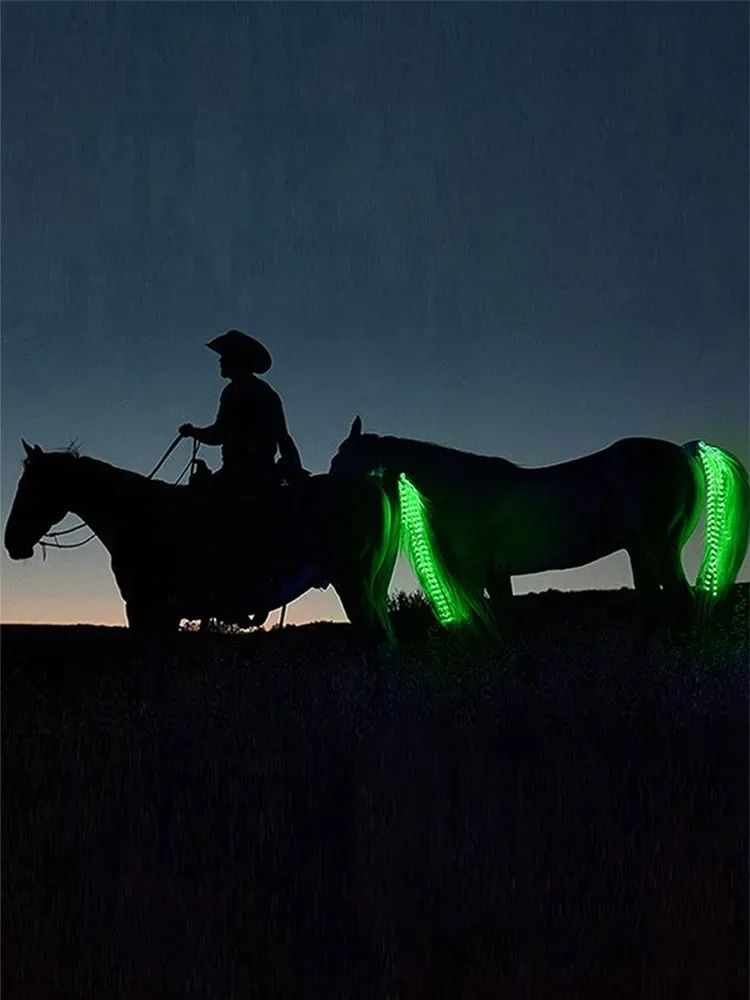 100 CM Long Rechargable LED Horse Riding Tails Decoration Luminous ...