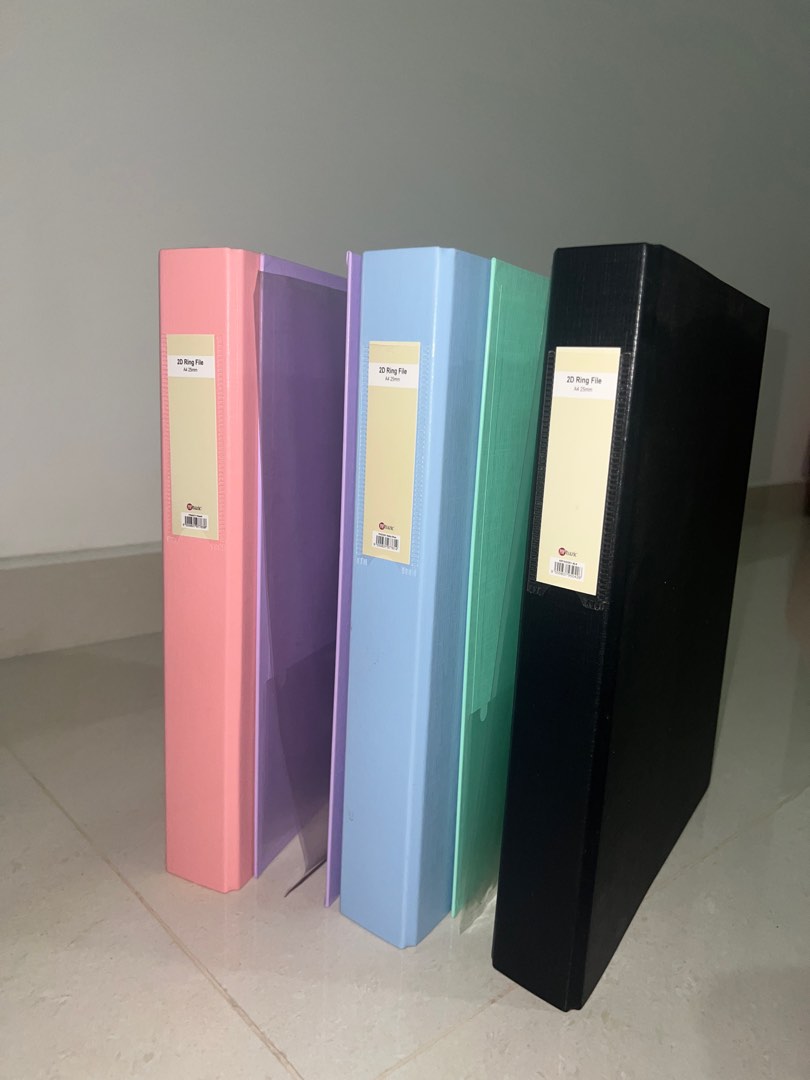 2D Ring File A4 25mm - Assorted Colors, Hobbies & Toys, Stationery ...