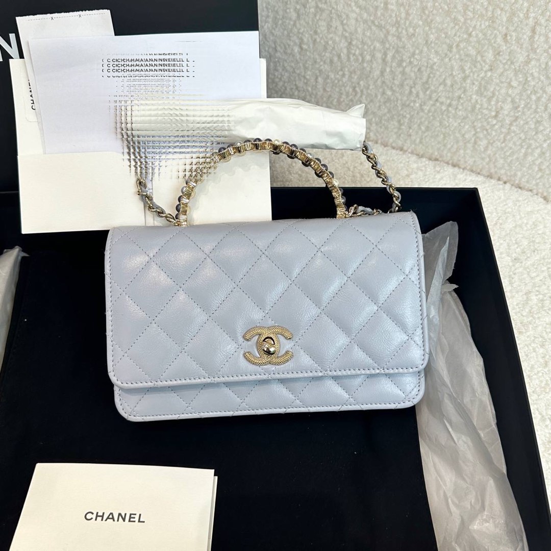 💯 Authentic Chanel 24P Woc with Pearl Handle, Luxury, Bags & Wallets on Carousell