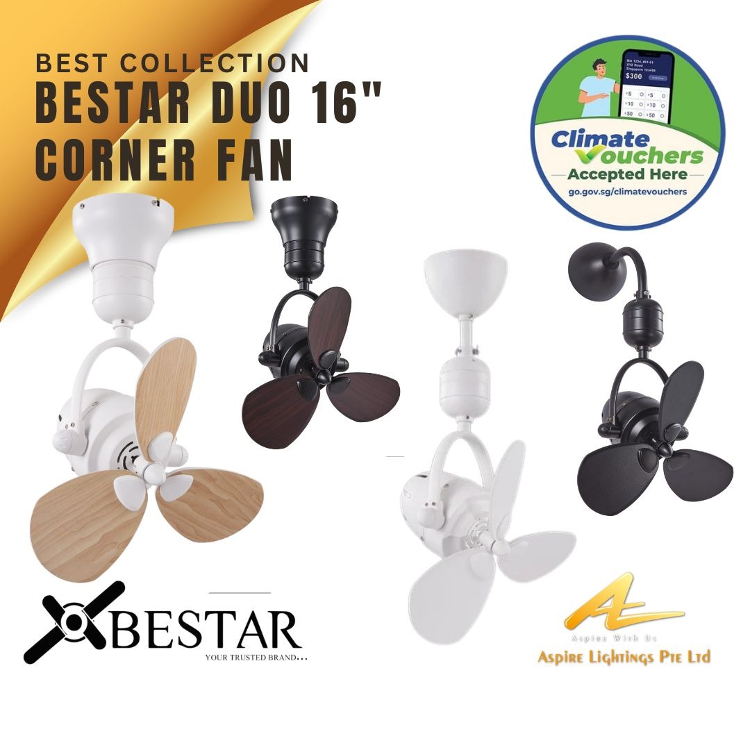 [ CLIMATE VOUCHER ] Ceiling Wall Mount Fan Wood Blade Bestar Duo Hagar ...
