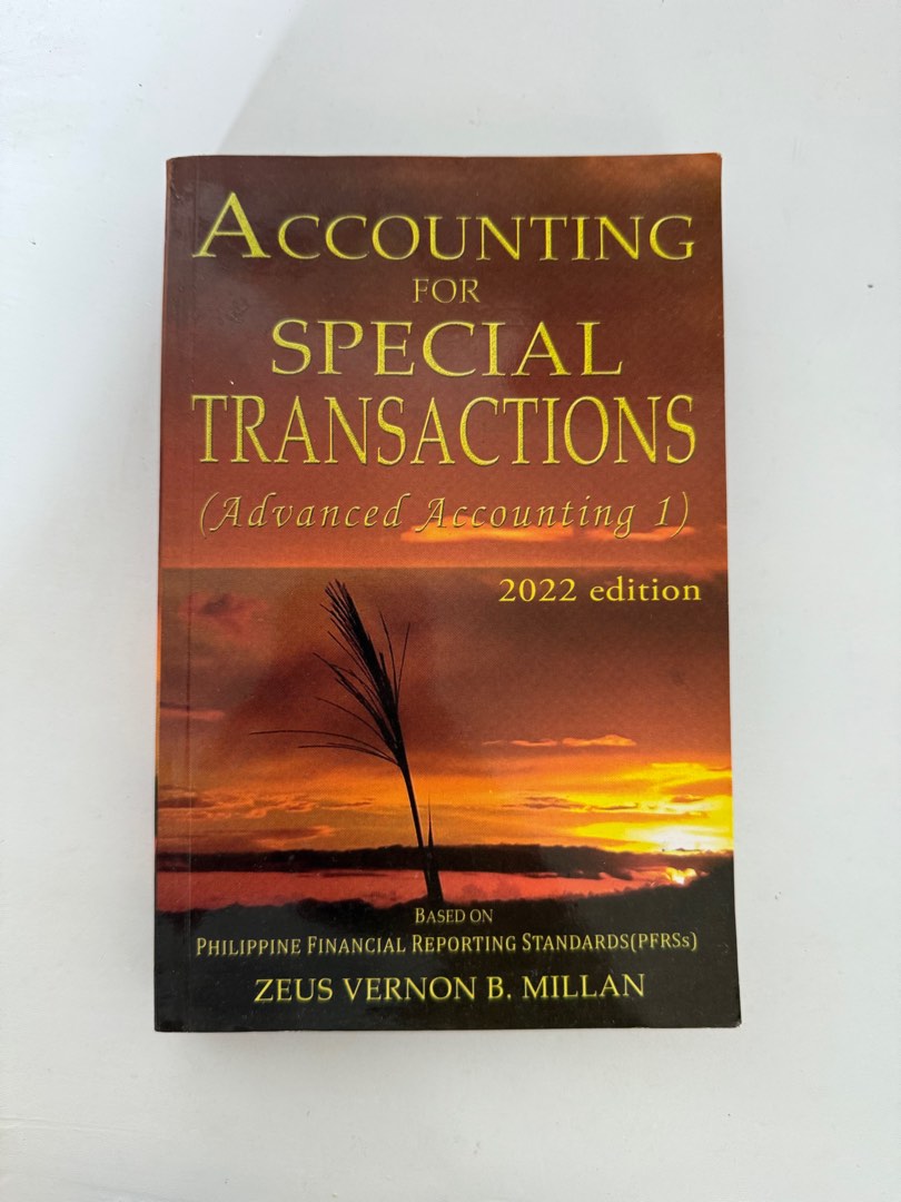 Accounting for Special Transactions by MILLAN 2022 Edition, Hobbies ...