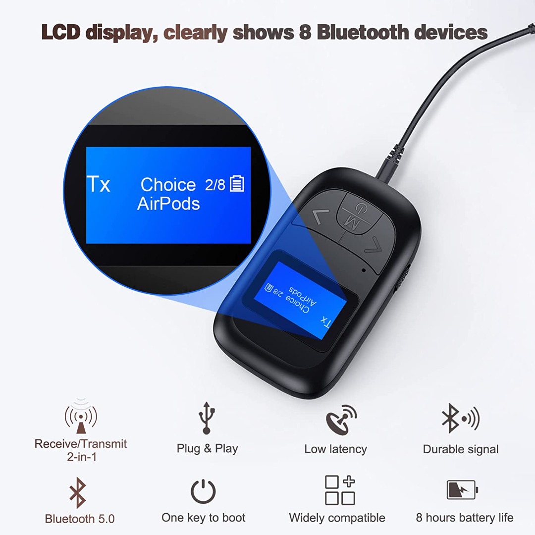 Bluetooth Audio Portable Transceiver (Transmit or Receive) for TV/PC ...