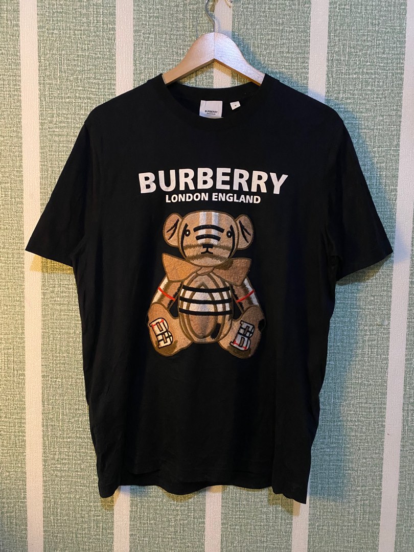 BURBERRY TEDDY BEAR EMBROIDERED LOGO, Men's Fashion, Tops & Sets ...