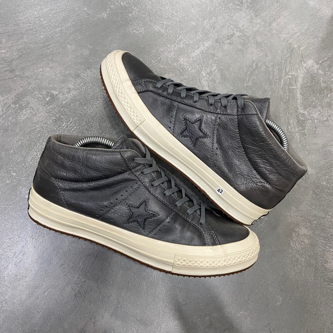 Converse One Star Mid Counter Climate Full Leather, Fesyen Pria, Sepatu ...