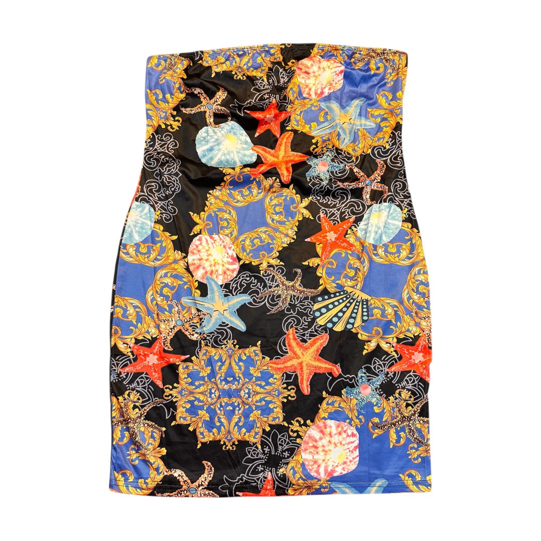 CURVE Chic sea coral printed tube slip night party mini dress, Women's ...