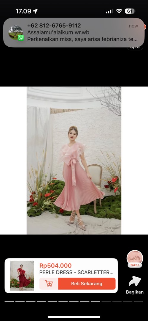 dress scarlettertw (custom warna hitam), Fesyen Wanita, Pakaian Wanita ...