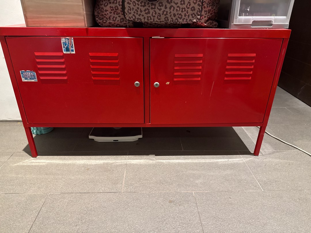 FREE - Red Metal Cabinet with Storage, Furniture & Home Living ...