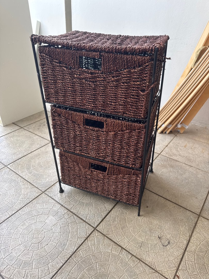 FREE Wicker Storage Unit with 3 Drawers, Furniture & Home Living ...