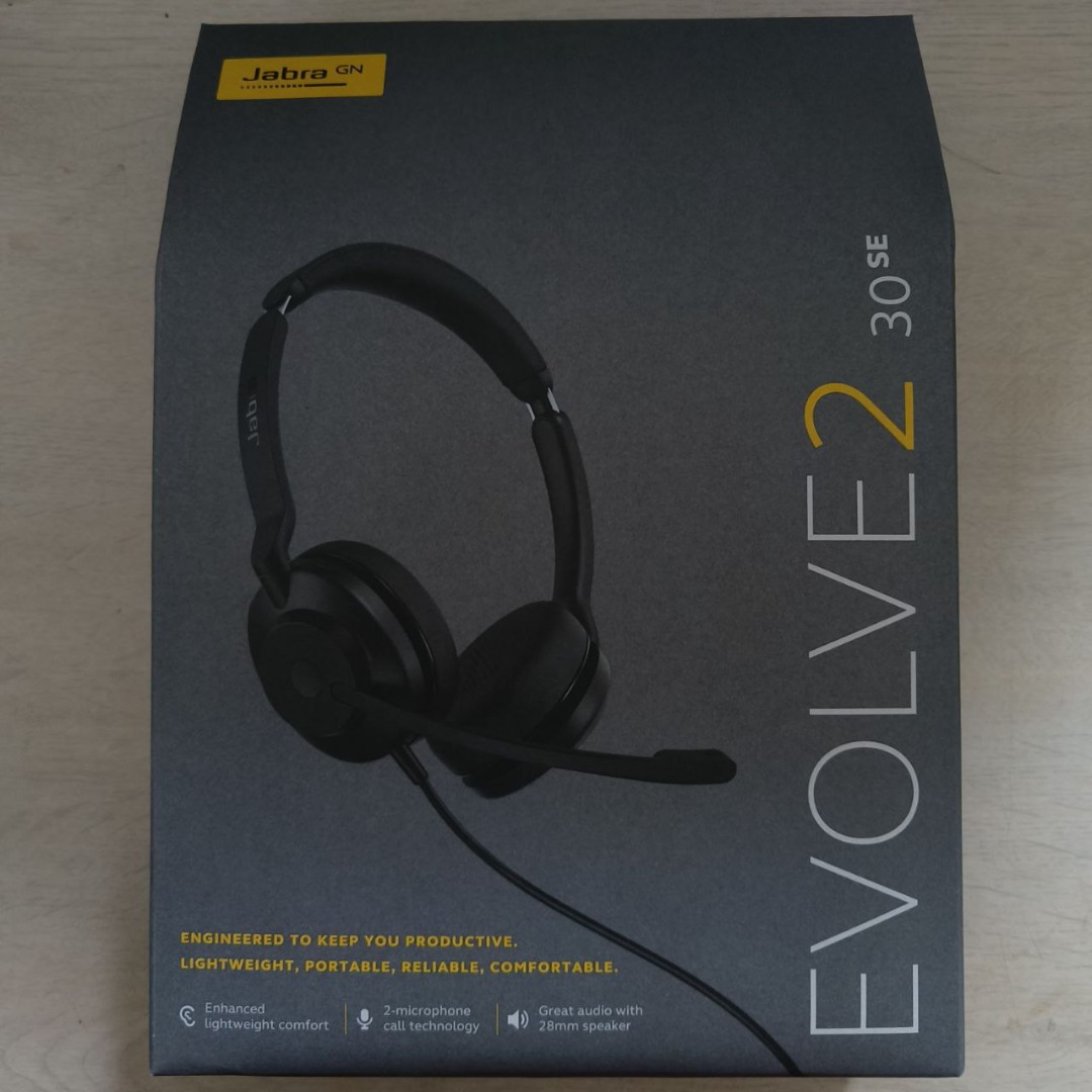 Jabra Evolve2 30 SE USB‑C/USB‑A Wired Headset – Noise‑Isolating 28 mm ...
