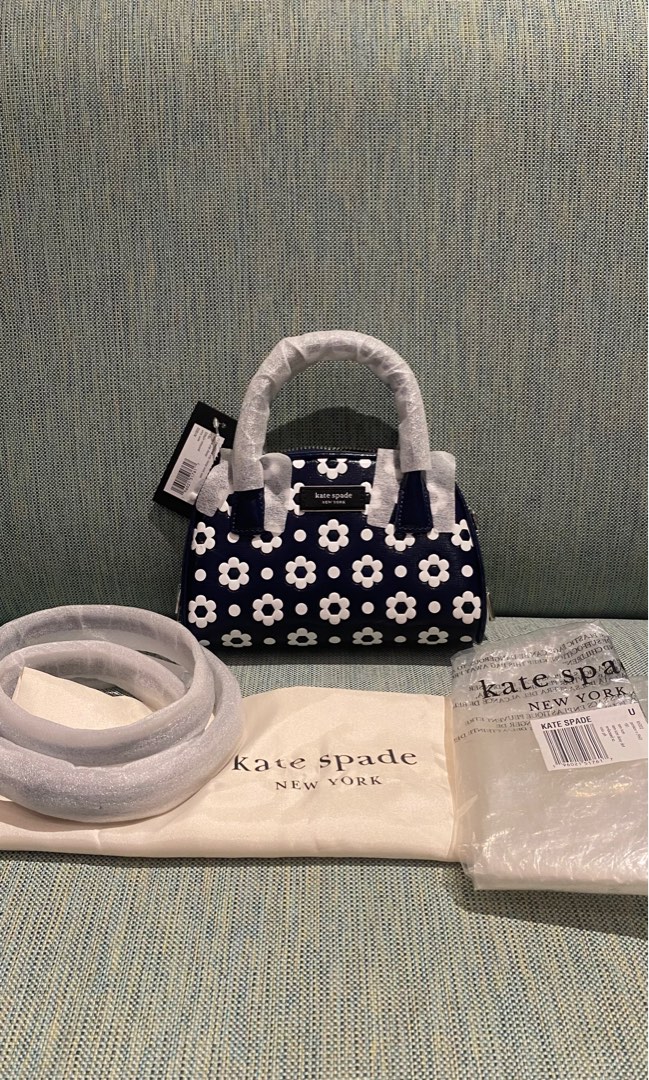 Kate Spade Sam Icon Daisy Dot Embossed Mini Duffle Bag, Fesyen Wanita ...