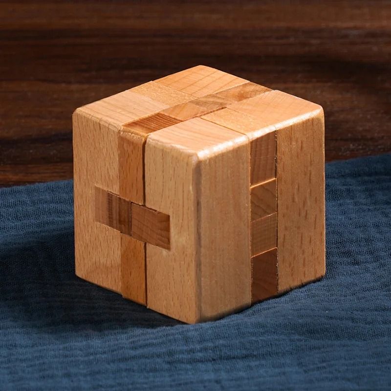 Luban Lock Puzzle Unlock Interlocking Wooden Brain Teaser for Adults Kids Logic Cube IQ ...