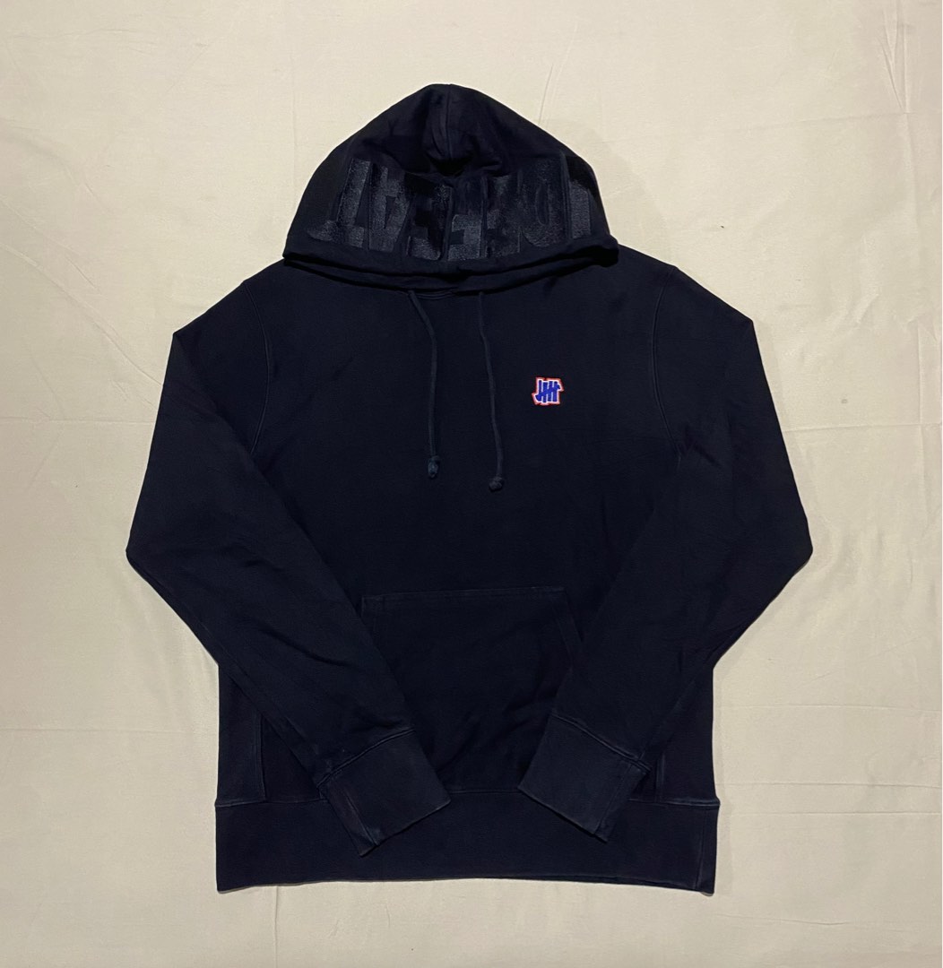 Mens Champion x Undefeated Black Hoodie, Fesyen Pria, Pakaian , Baju ...