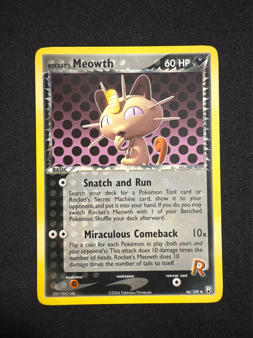 Pokemon Vintage EX Team Rocket Returns Non-holo Rocket's Meowth 46/109 ...