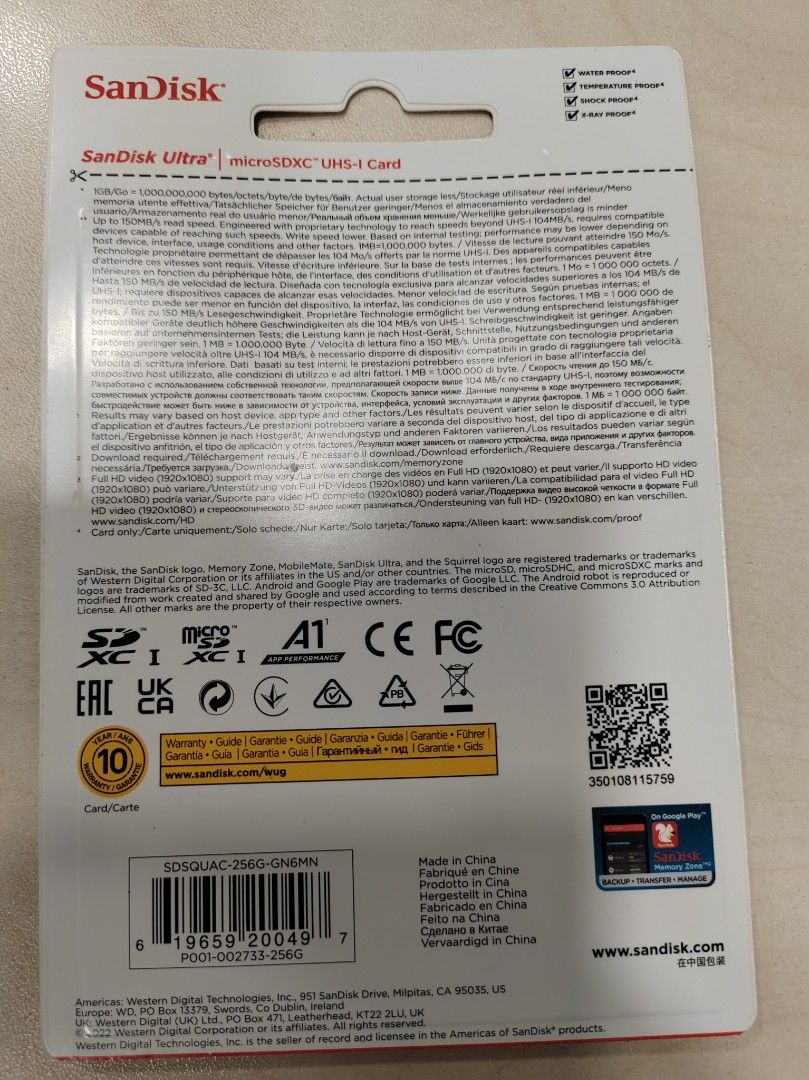 全新SAN DISK 256GB 4k MICROSDXC咭, 電腦＆科技, 電腦周邊及配件, 硬碟及儲存器 - Carousell