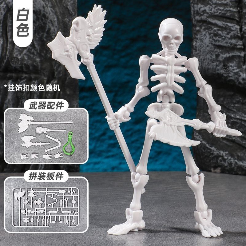 Skeleton Man 3D Printed Movable Joint Action Figurines Car Tabletop ...