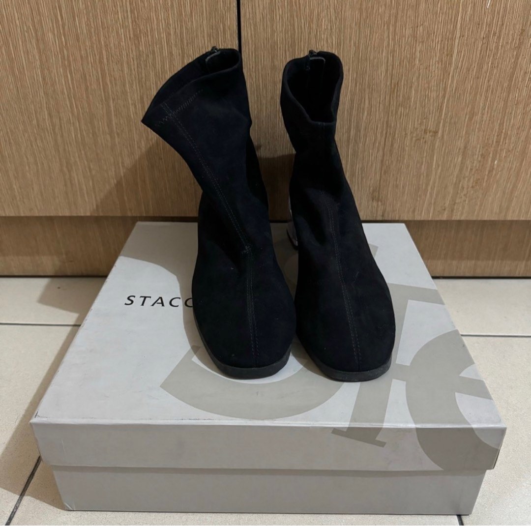 Staccato Boots Shoes Black, Fesyen Wanita, Sepatu di Carousell