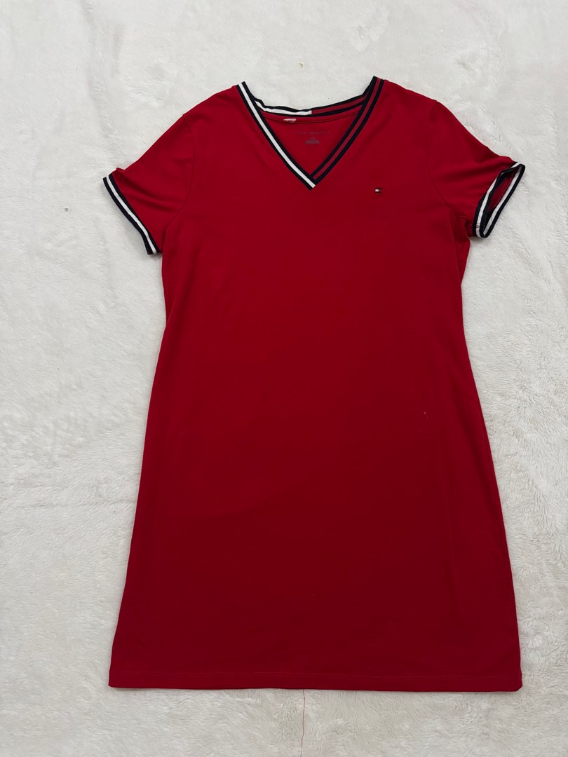 Tommy Hil figer Red dress with stitch at the back neck part, Women's ...