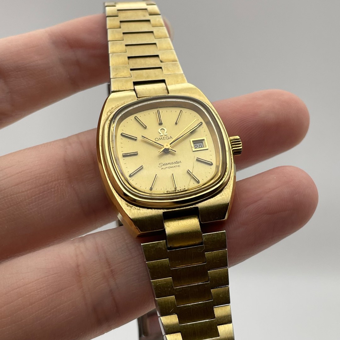 Vintage Omega Seamaster TV Television Automatic Gold Plated 166.0207 ...