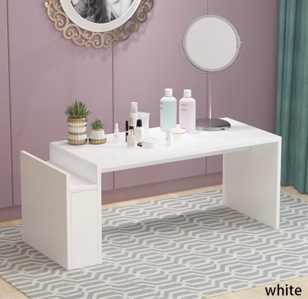 White Floor Wooden Dressing/Study Table, Furniture & Home Living ...