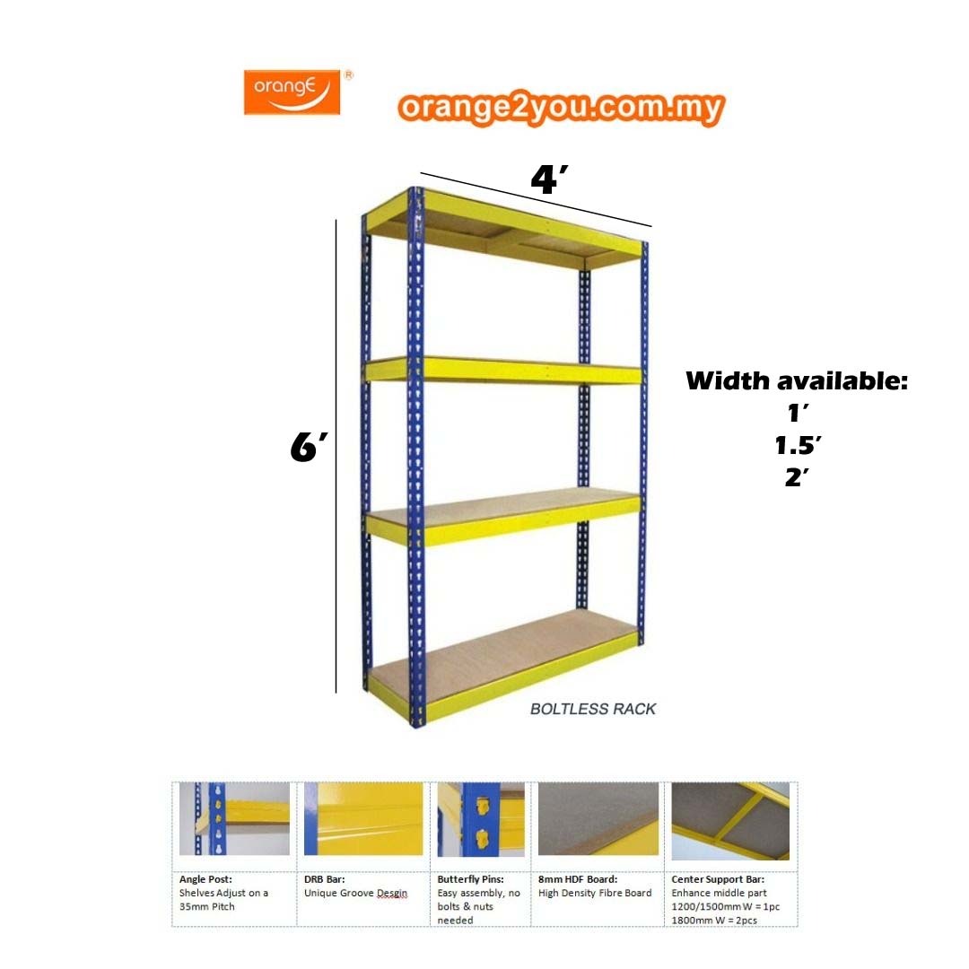 6' High Tensile Steel Boltless Racking - Rak Tanpa Bolt,Rak Penyimpanan ...