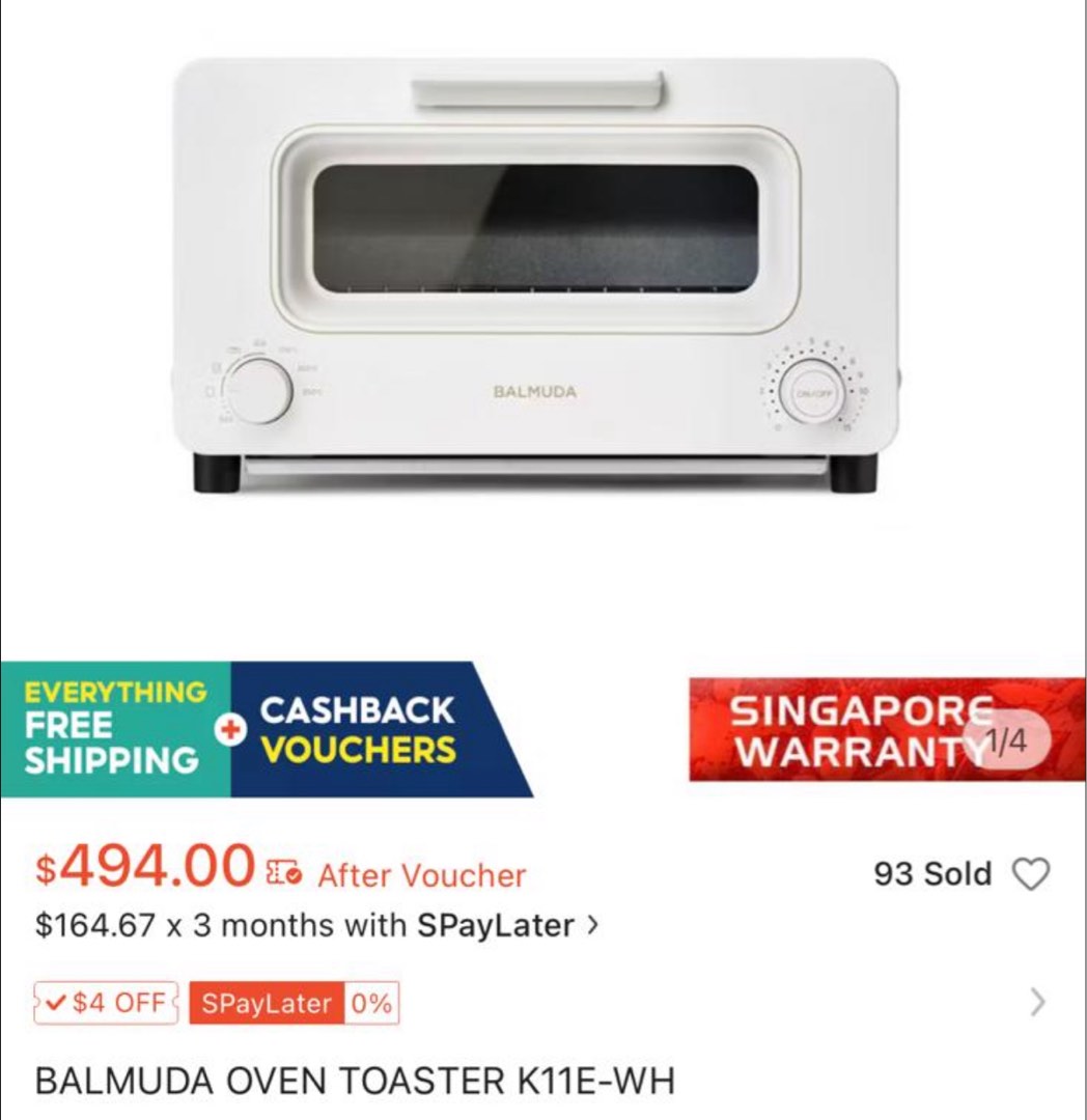 Balmuda Japan Brand all in one toaster (Black), TV & Home Appliances ...