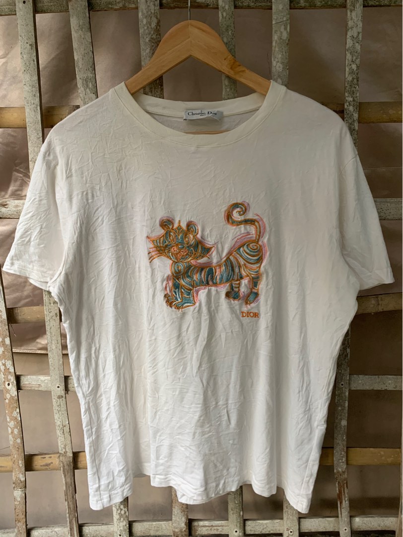 Christian Dior x Kenny Scharf Tiger shirt, Women's Fashion, Tops ...