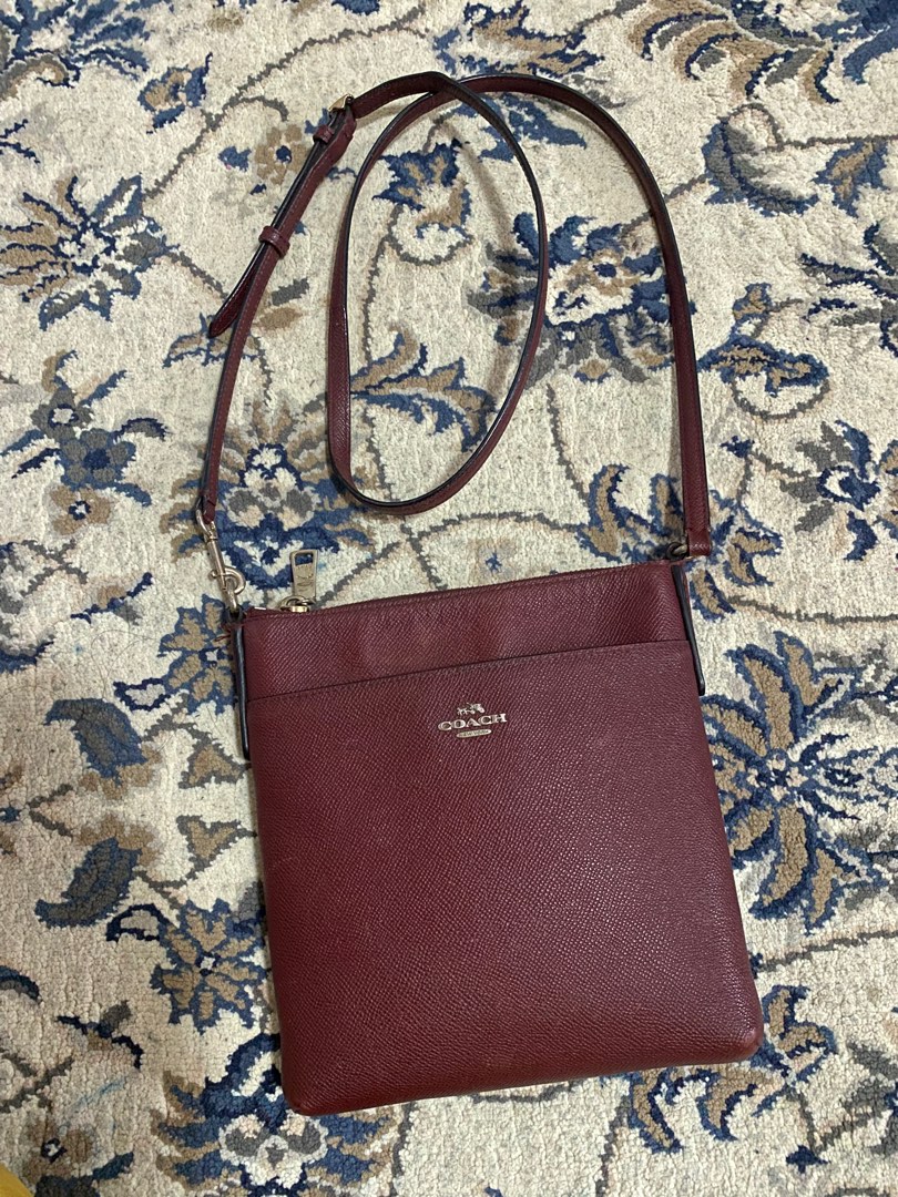 Coach maroon crossbody bag, Luxury, Bags & Wallets on Carousell
