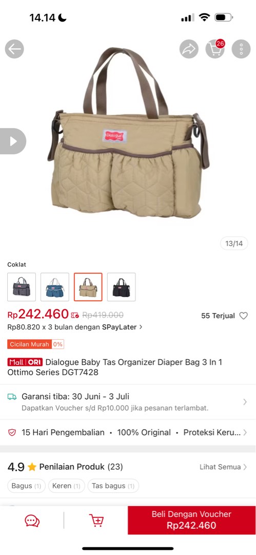 Dialogue Baby Tas Organizer Diaper Bag 3 In 1 Ottimo Series DGT7428 ...