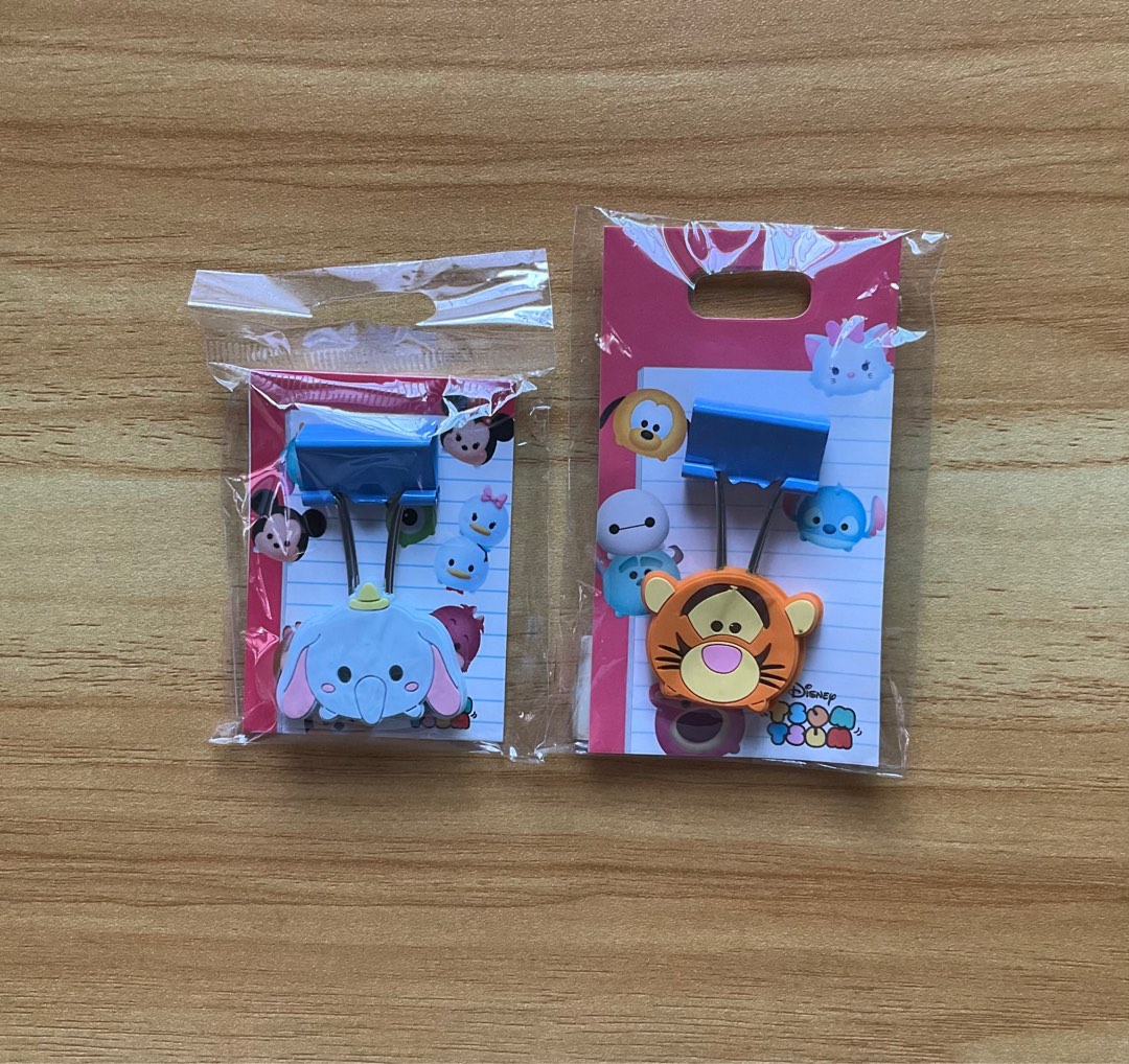 Disney Tsumtsum Dumbo/ Tigger Binder Clip(Japan Disney Store), Hobbies ...